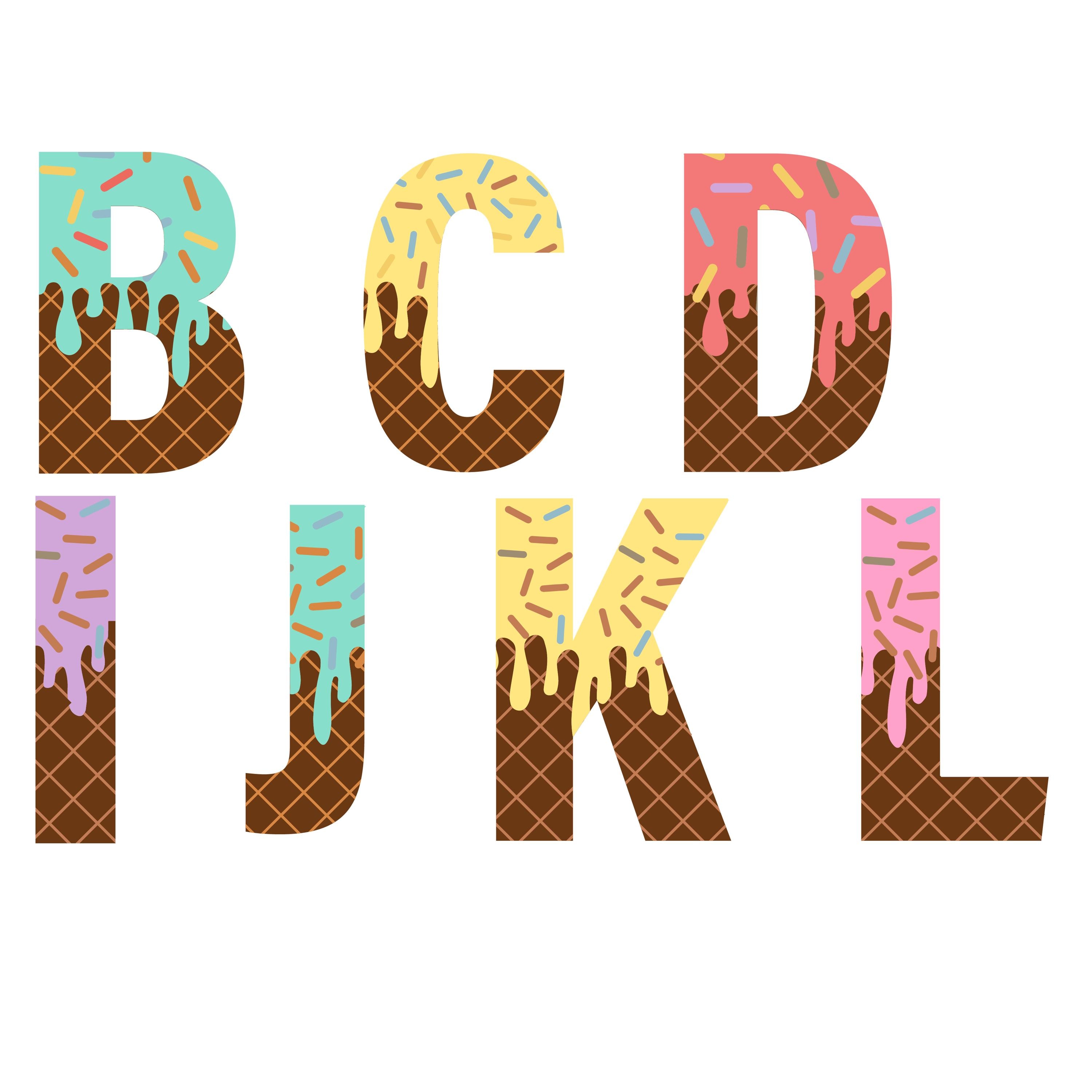 Ice Cream Letters and Numbers SVG, Ice Cream Birthday Svg, A-Z Ice ...