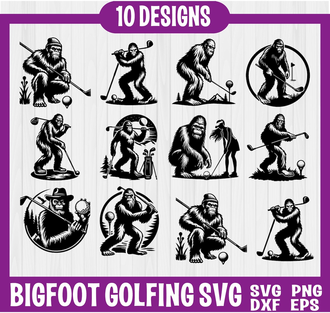 Golf Bigfoot Svg, Golf Usa Flag Name Frame Svg Png, Golf Player Svg Png ...