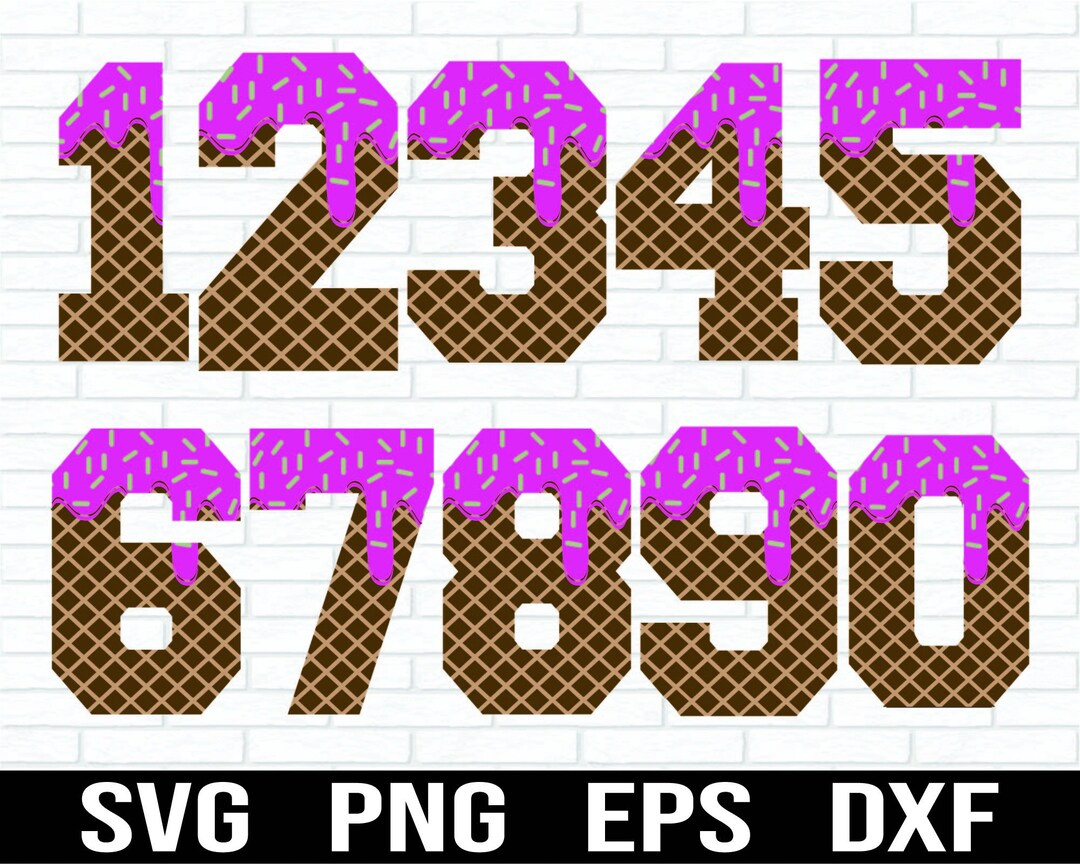 Ice Cream Numbers SVG, Ice Cream Birthday Svg, 0-9 Ice Cream SVG ...