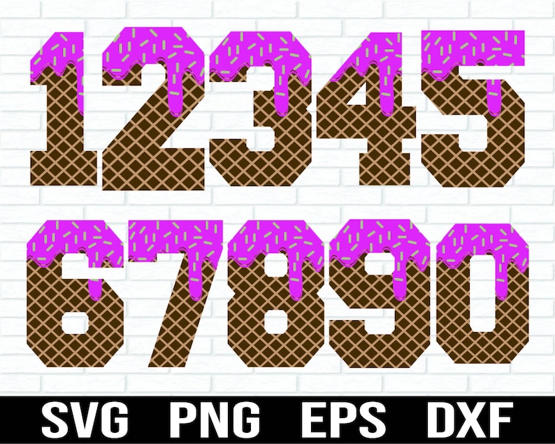 Ice Cream Numbers SVG, Ice Cream Birthday Svg, 0-9 Ice Cream SVG ...