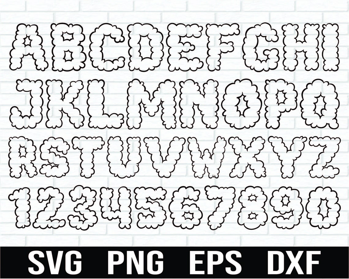 Font Svg, Alphabet Svg, Outline Font Svg, Doodle Font Svg, Handwritten ...