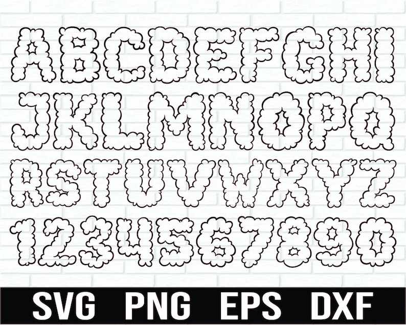 Font Svg, Alphabet Svg, Outline Font Svg, Doodle Font Svg, Handwritten ...