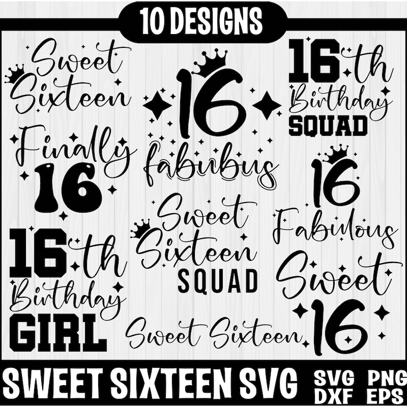 Sweet 16 Svg - Etsy