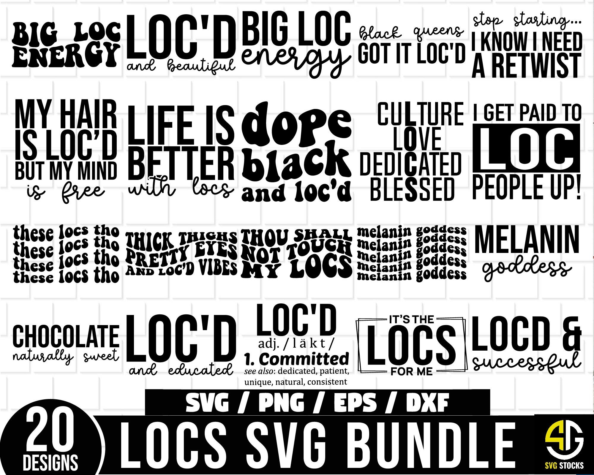 Locs Svg Bundle, Locs Svg, Locd Svg, Loc Queen Svg, Woman With Locs Svg ...