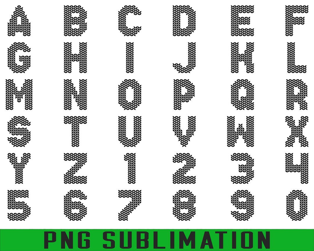 Ugly Christmas Sweater Alphabet and Number Svg, Winter Sweater Font ...