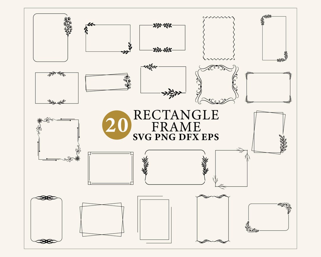 Frame Svg Png Bundle, Frames Silhouette, Rectangle Frame Png Bundle ...