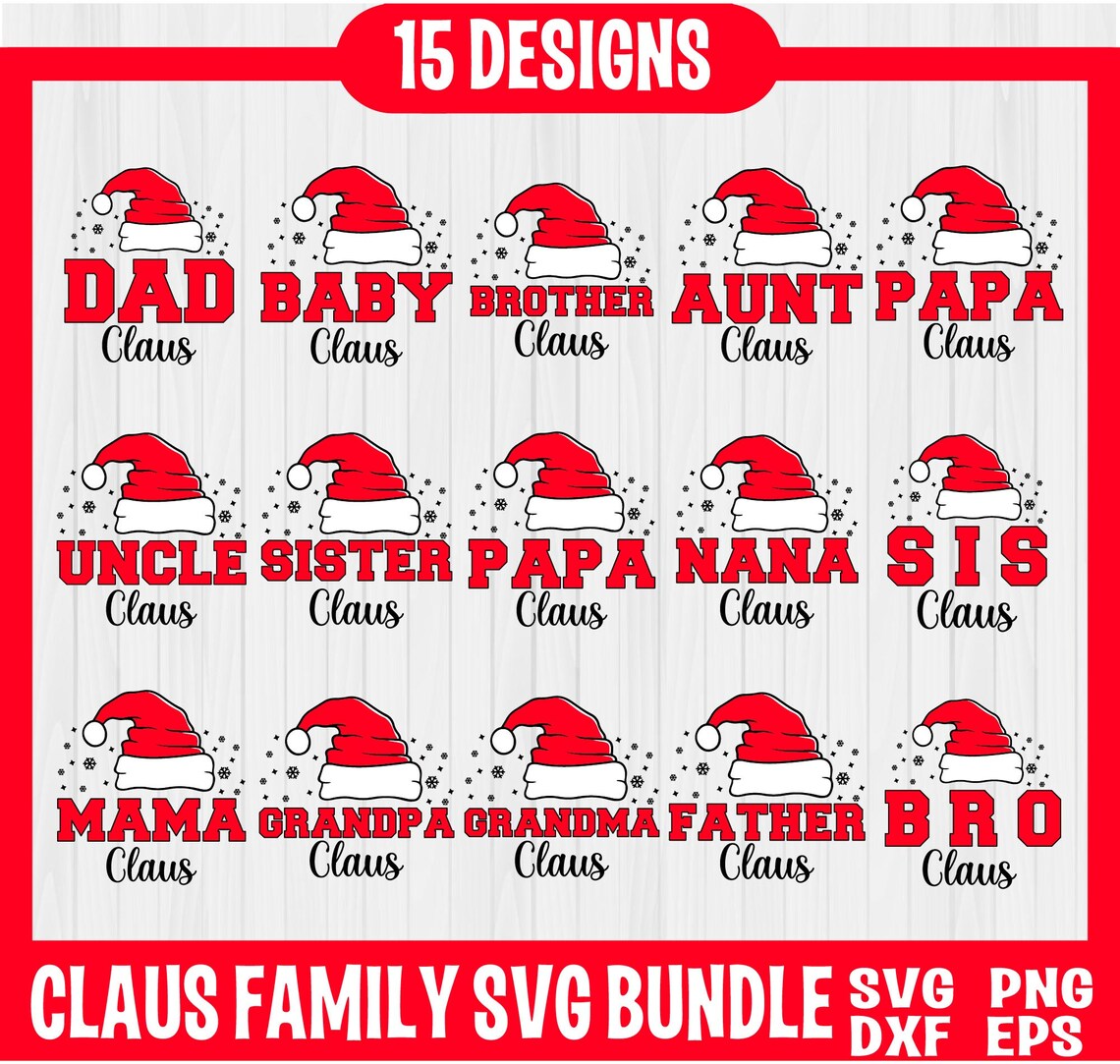 Claus Family, Christmas Svg, Matching Christmas Family, Christmas ...