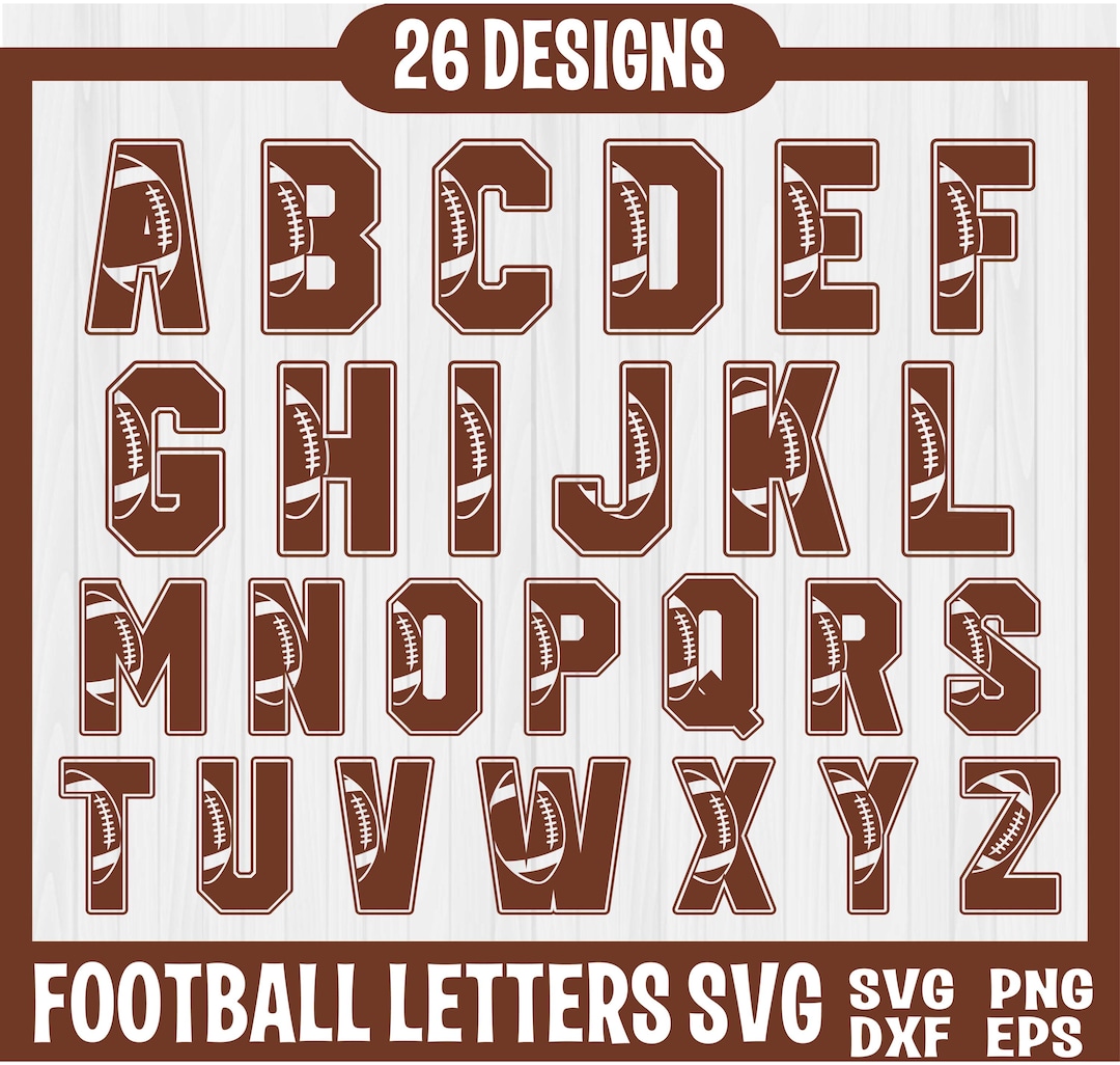 Football Letters Svg, Football Font Svg, Football SVG, Varsity Font ...
