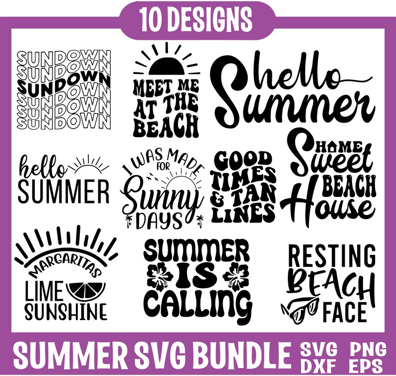 Summer Bundle SVG, Beach Svg, Summertime Svg, Funny Beach Quotes Svg ...