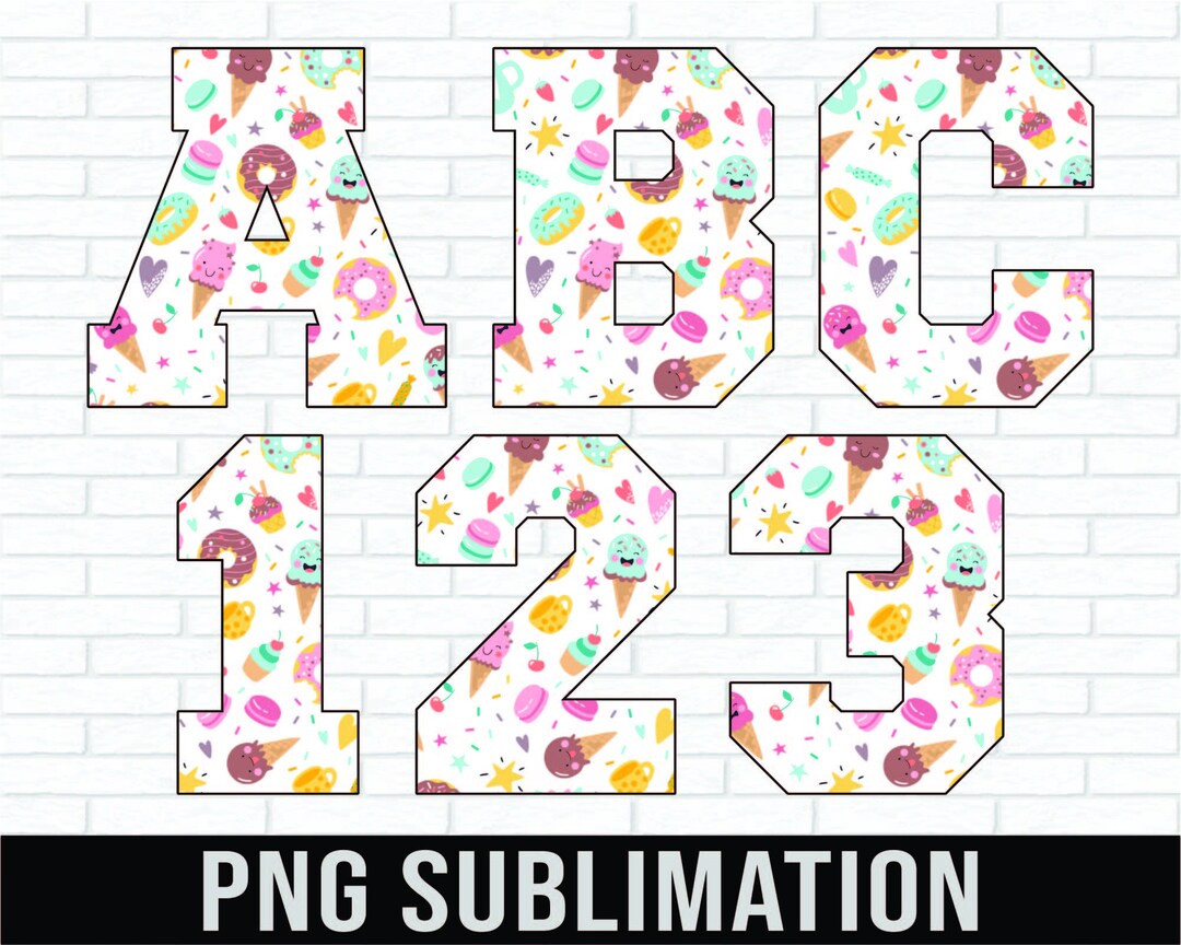 Ice Cream Alphabet and Letters PNG Bundle, Ice Cream Png, Ice Cream ...