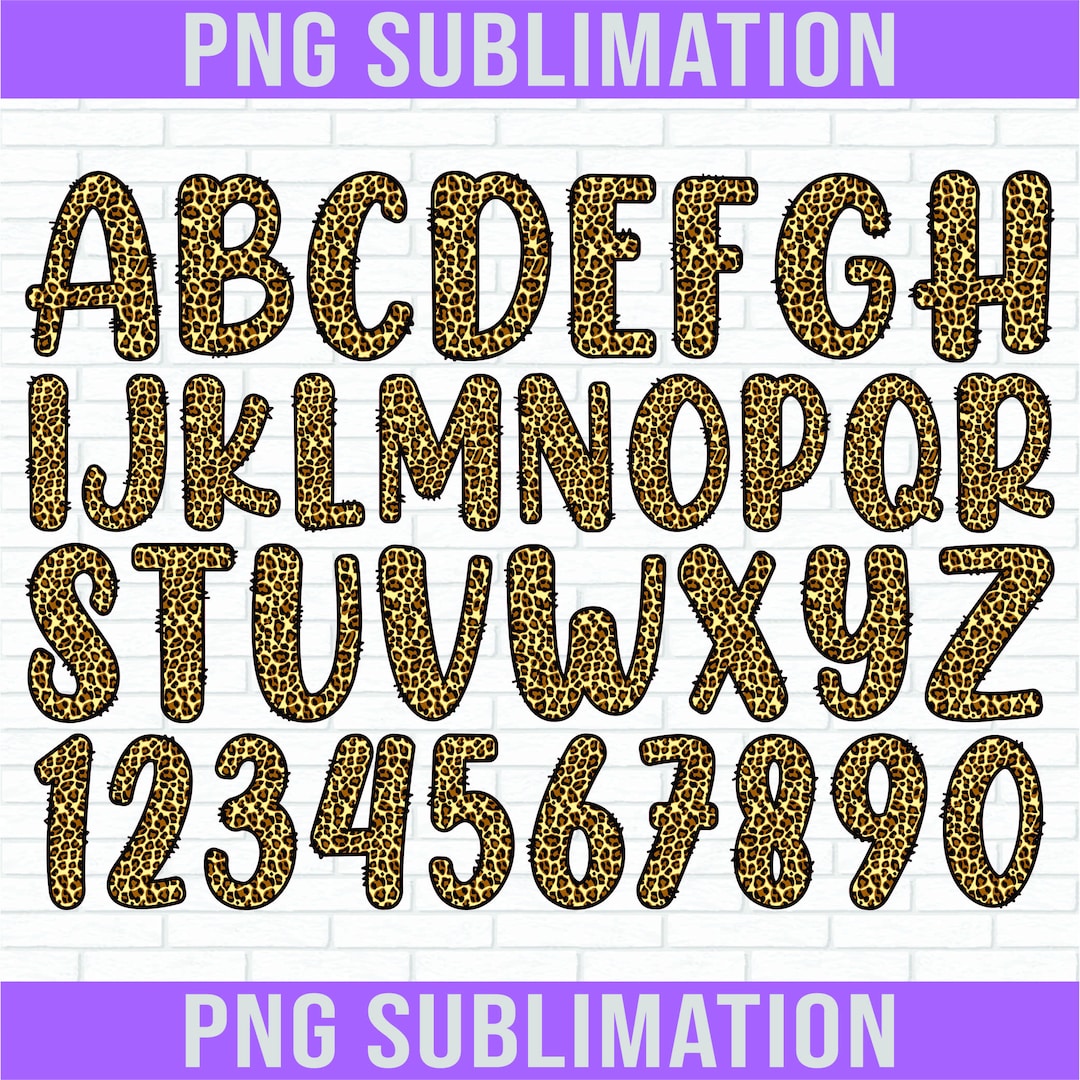 Brown Leopard Print Alphabet Letters PNG Bundle, Leopard Print Animal ...