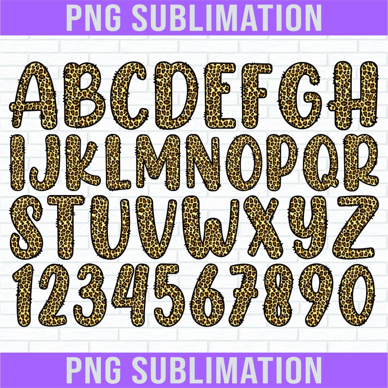Brown Leopard Print Alphabet Letters PNG Bundle, Leopard Print Animal ...