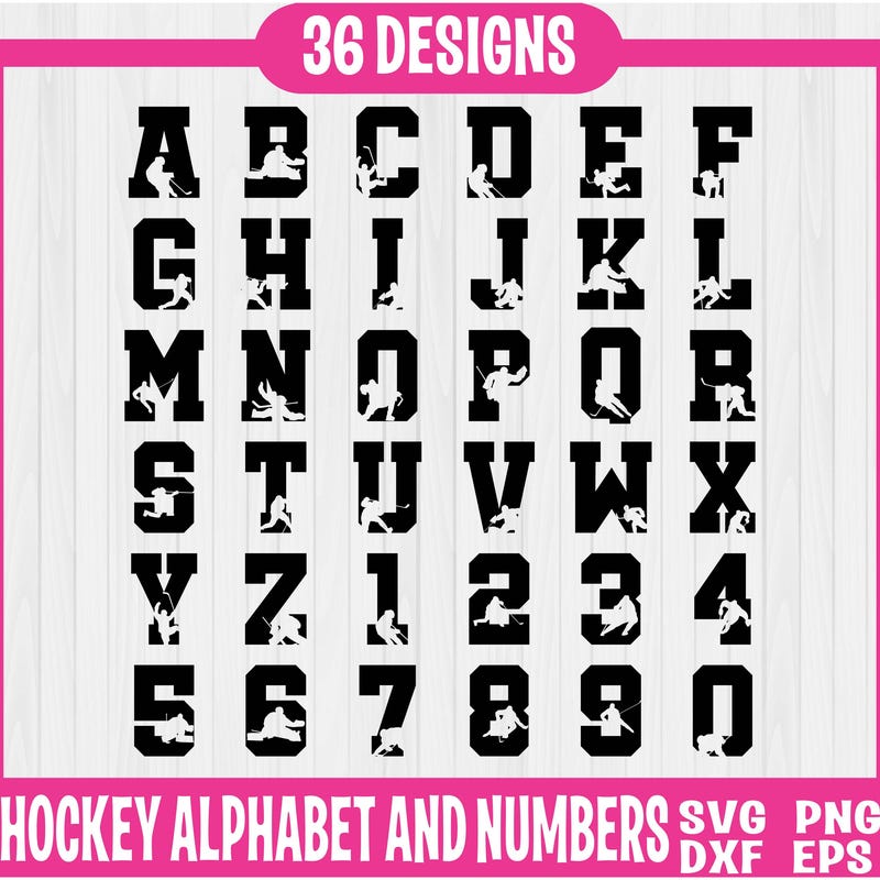 Hockey Font Alphabet - Etsy