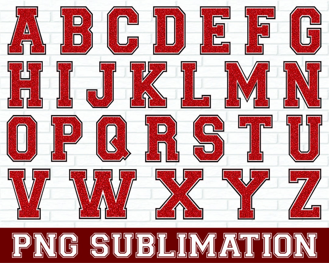 Red Glitter Font Png Sublimation, Red Glitter Png, Red Glitter Alphabet ...