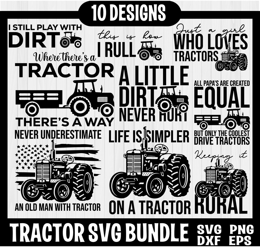 Tractor SVG PNG Bundle, Farmer Svg File, Farmhouse SVG, Country Side ...