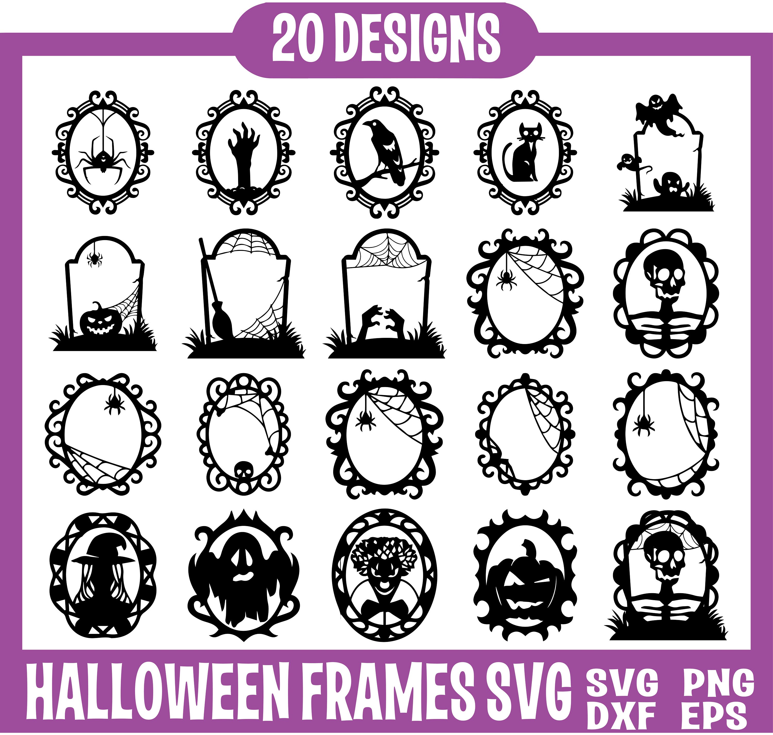Halloween Frame SVG Bundle, Halloween Frame Clipart, Halloween Cut ...