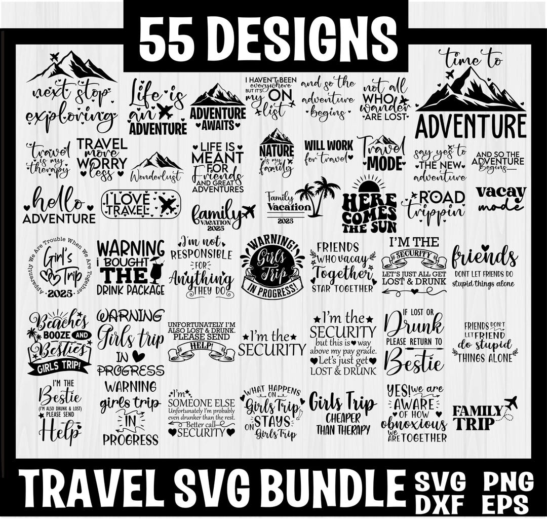 Travel Svg Bundle, Girls Trip 2025 Svg, Girls Weekend Svg, Girls Trip ...