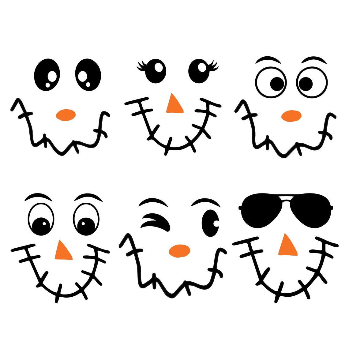Scarecrow Faces Svg Bundle, Thanksgiving PNG, Cute Scare Crow Svg ...