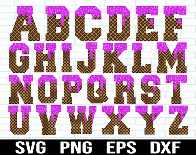 Ice Cream Letters and Number Svg Bundles, Ice Cream Letters Clipart ...