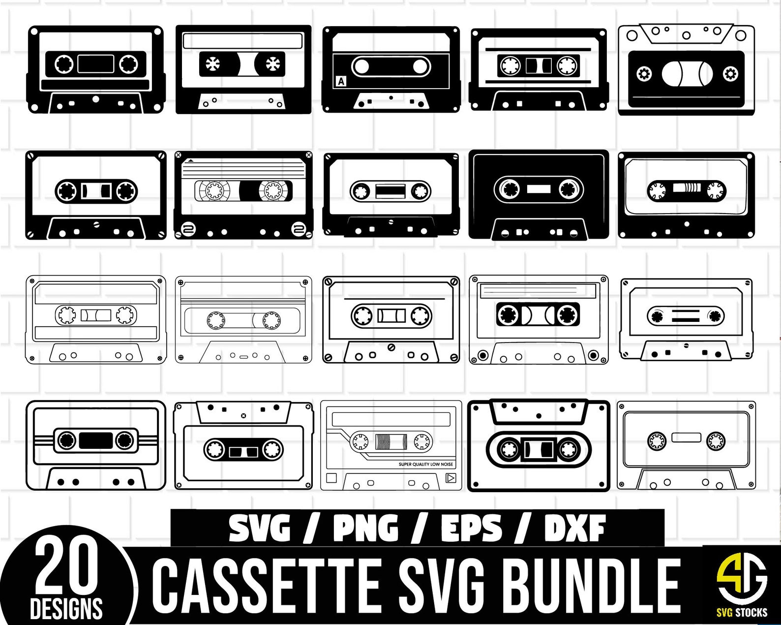 Cassette SVG Bundle, Cassette Svg, Music Svg, Audio Cassette Svg ...