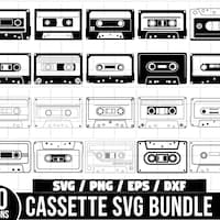 Cassette Tape SVG Files | Cassette Cut Files | Audio Cassette Vector ...