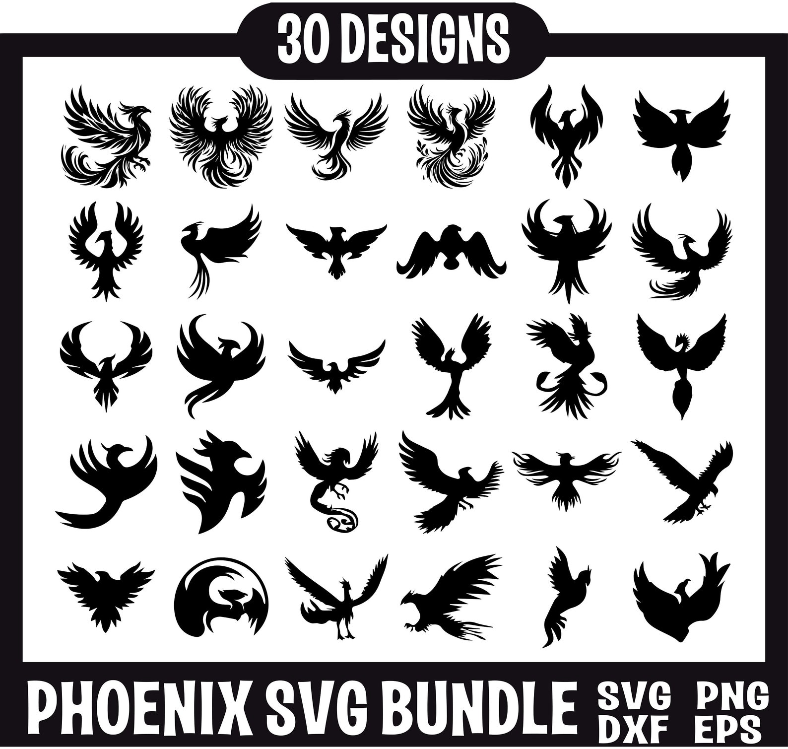 Phoenix SVG Bundle, Phoenix Svg, Phoenix Vector, Phoenix Birds, Phoenix ...