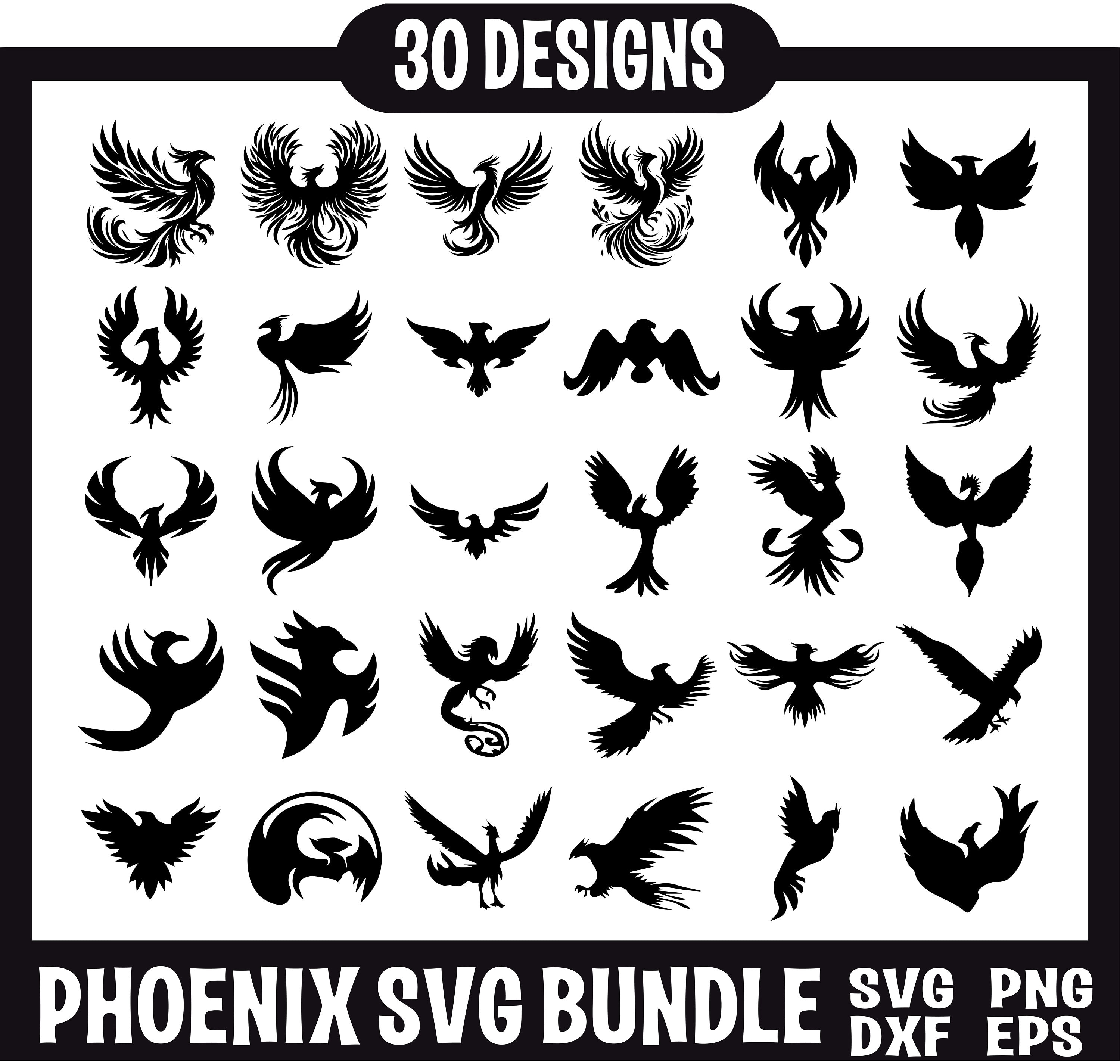 Phoenix SVG Bundle, Phoenix Svg, Phoenix Vector, Phoenix Birds, Phoenix ...