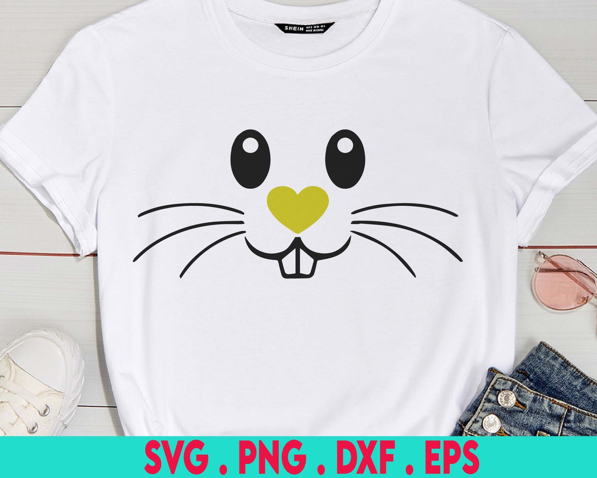 Bunny Face SVG Bundle, Osterhase Svg, Bunny Rabbit With Whiskers ...