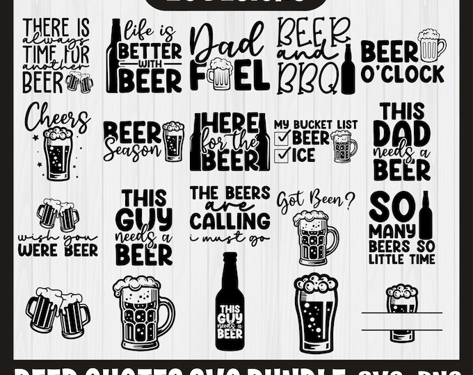Cheers to Beer Quotes SVG and PNG Bundle - Funny Sayings for Craft Beer ...