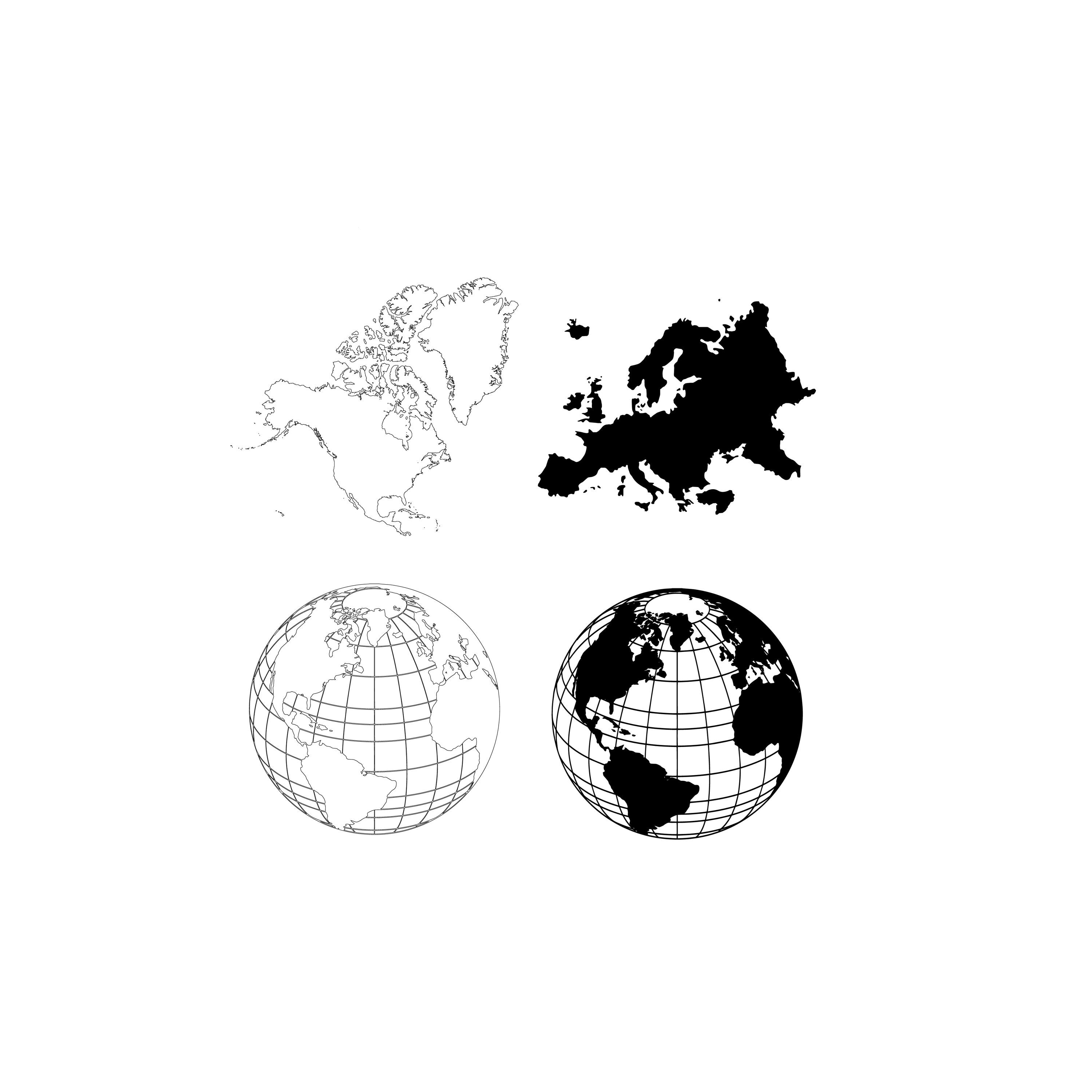 World Map Svg Bundle, World Map Silhouette, World Map Vector, World Map ...