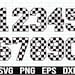 Checkered Numbers SVG, Racing Numbers SVG, Jersey Numbers SVG ...