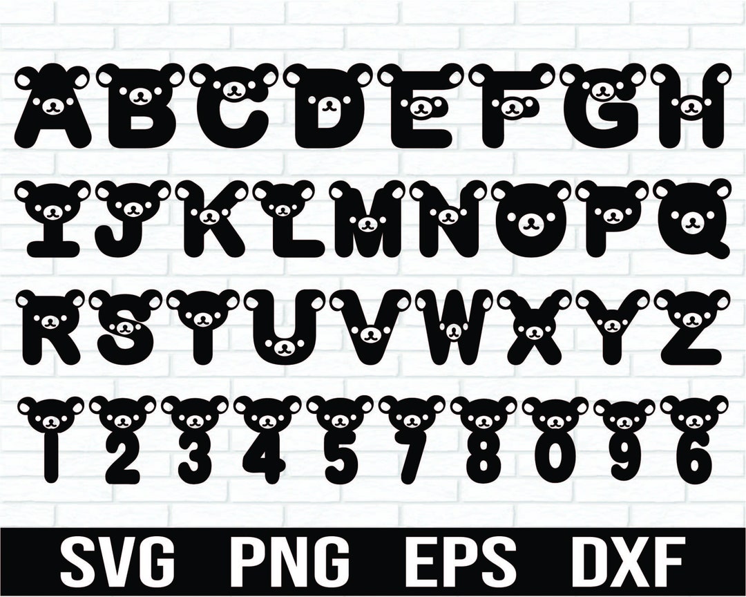Teddy Bear Font Svg, Bear Birthday Letter, Teddy Bear Alphabet and ...