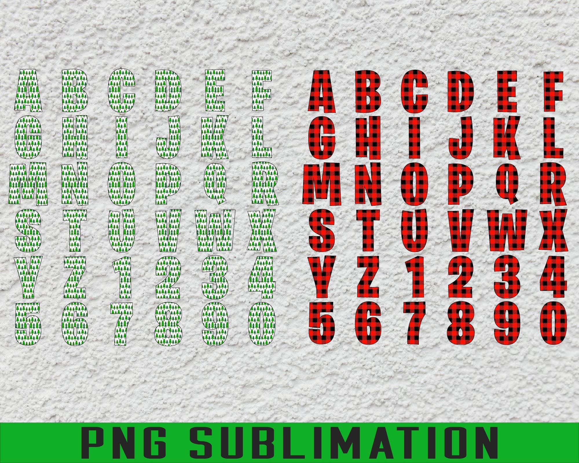 Christmas Alphabet and Numbers Png Bundle, Merry Christmas Doodle ...