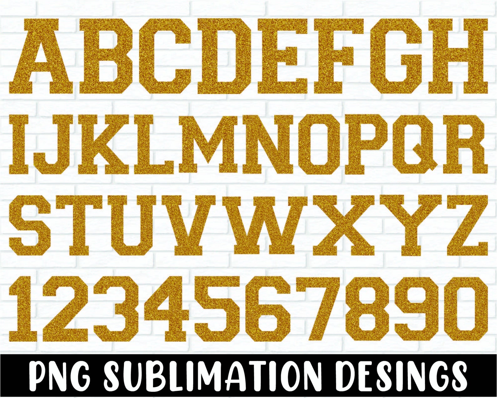Gold Glitter Letters and Numbers Png Bundle, Gold Glitter Alphabet ...