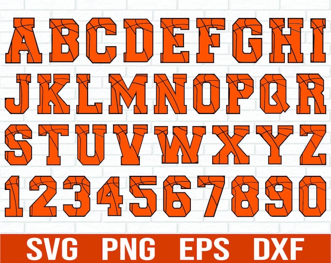 Basketball Font SVG Bundle, Basketball Numbers SVG, Basketball Alphabet ...