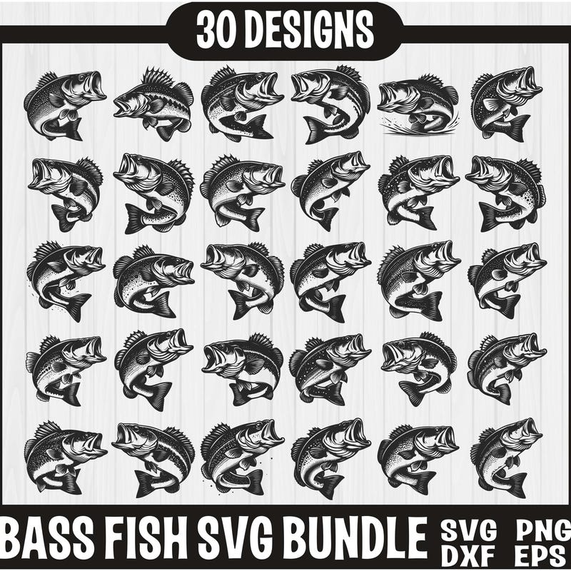 Bass Fish Svg - Etsy