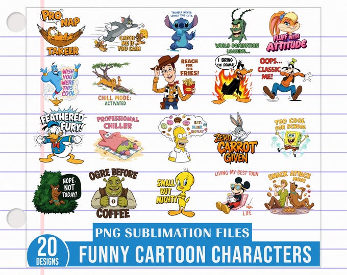 Cartoon SVG Bundle, Cartoon Collections Vector, Cartoon Characters ...