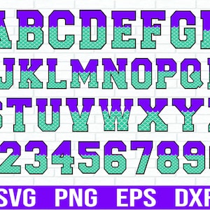 Mermaid Letters & Numbers Svg Bundle, Mermaid Alphabet SVG. Scale ...