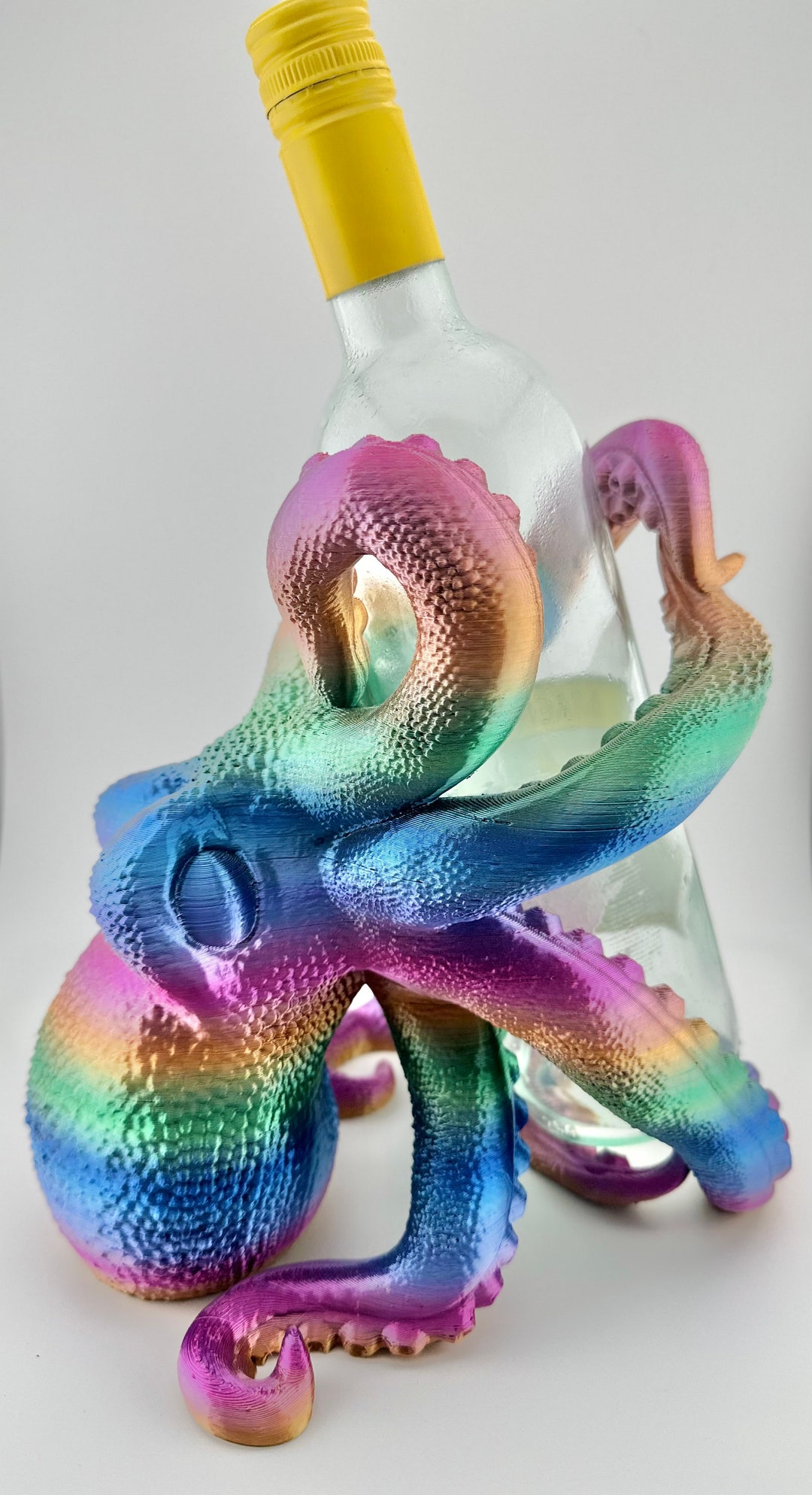 3D Printed Octopus Wine Holder Home Bar Decor 750ml Bottle - Etsy