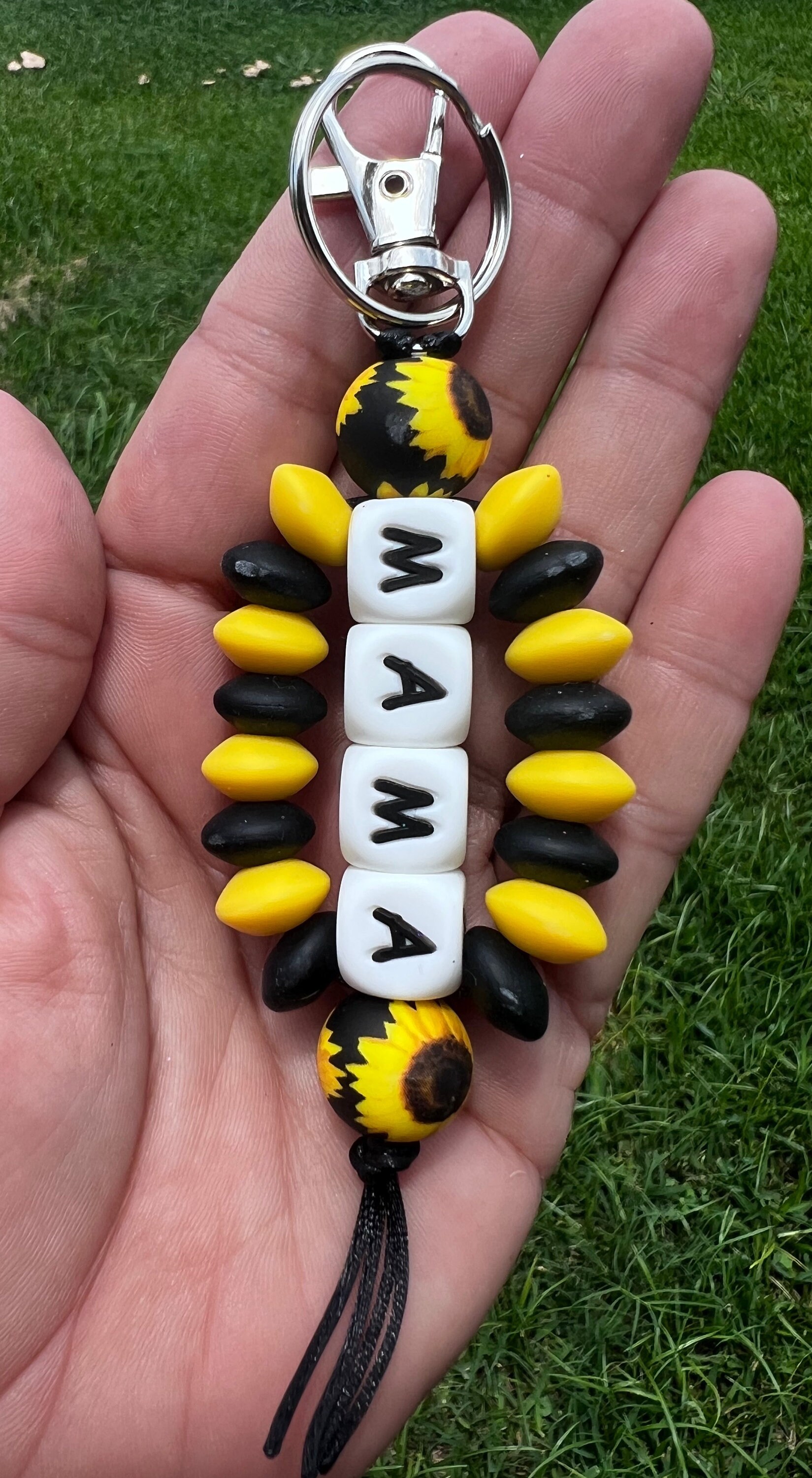 Mama Keychains,faith Keychains,silicone Bead ,wristlets,beaded Keychain ...