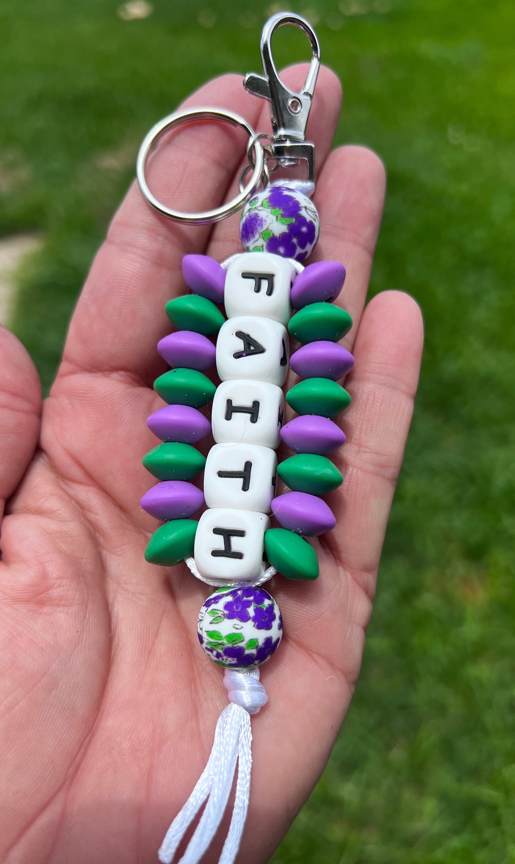 Mama Keychains,faith Keychains,silicone Bead ,wristlets,beaded Keychain ...