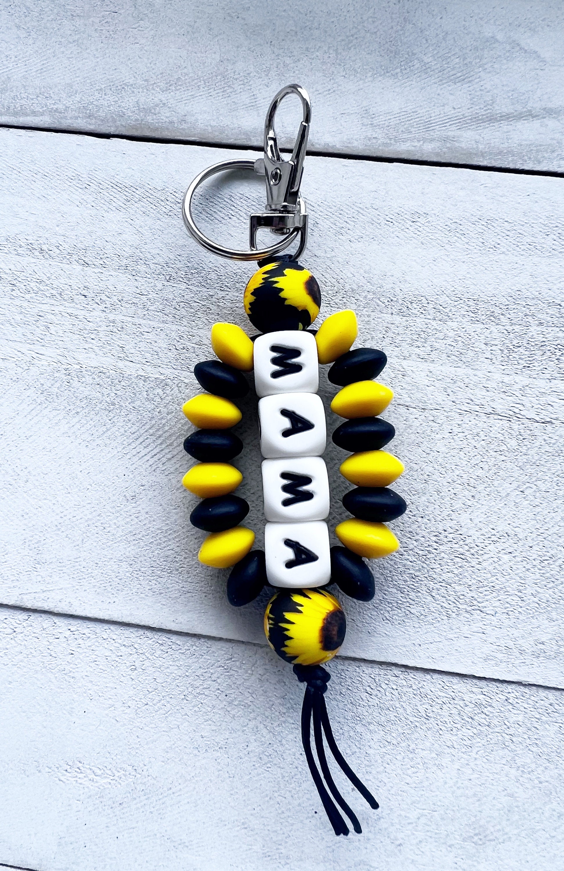 Mama Keychains,faith Keychains,silicone Bead ,wristlets,beaded Keychain ...