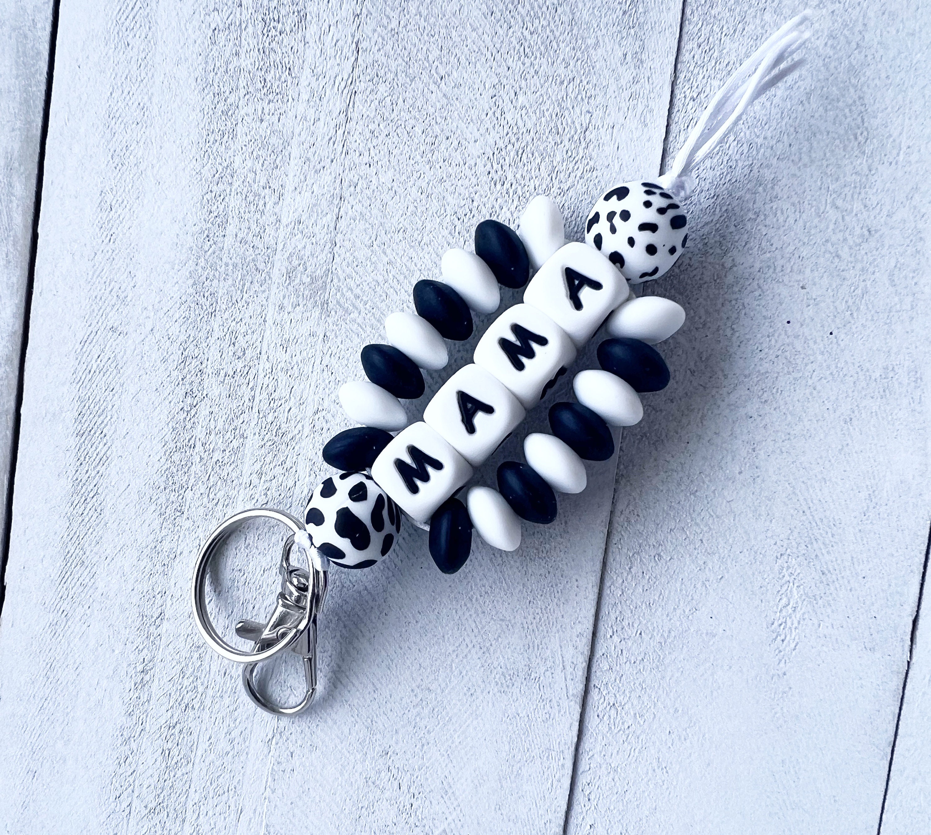 Mama Keychains,faith Keychains,silicone Bead ,wristlets,beaded Keychain ...