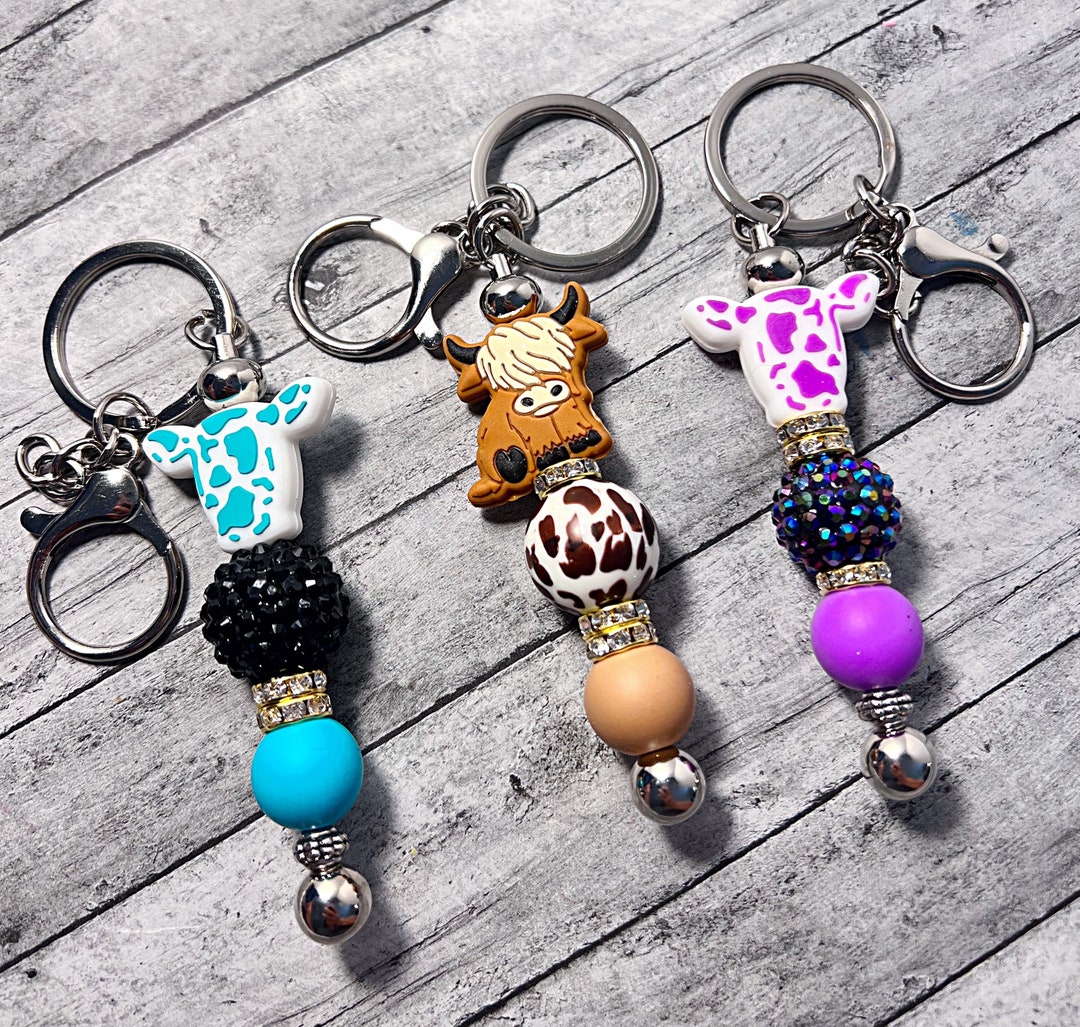 Beaded Keychain,silicone Keychain,bar Keychain,keychains,silicone Beads ...