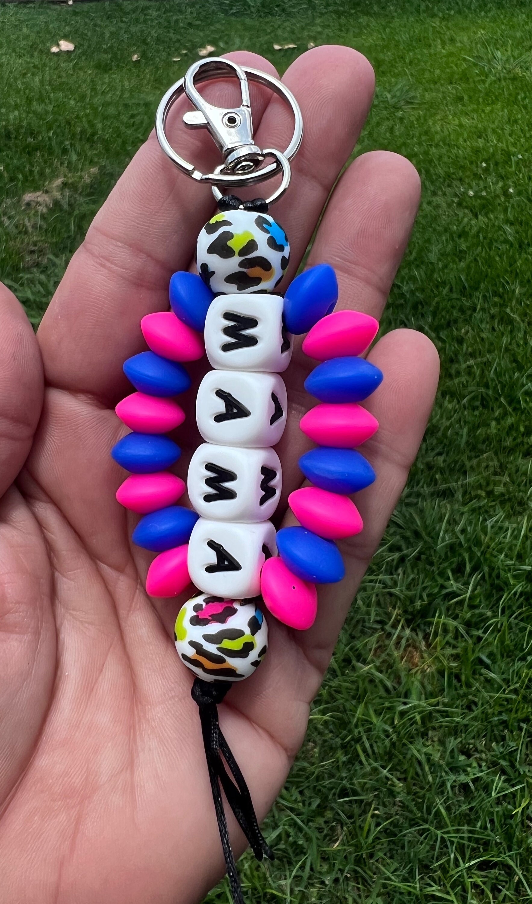 Mama Keychains,faith Keychains,silicone Bead ,wristlets,beaded Keychain ...