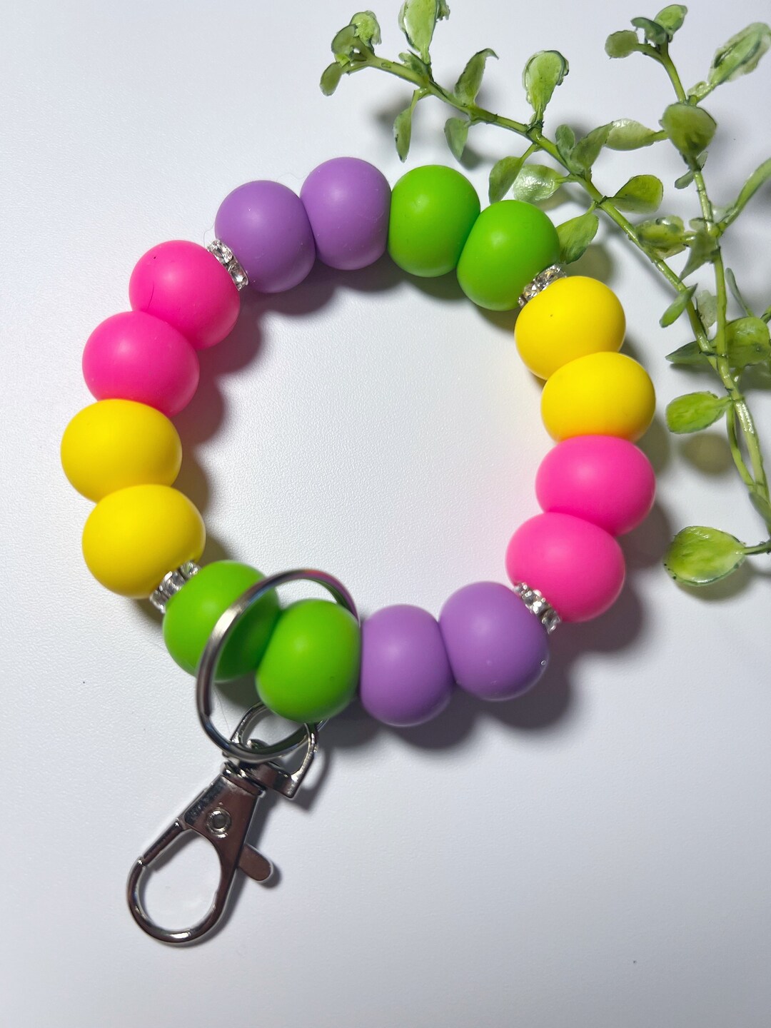 Wristlets,beaded Silicone Wristlet,silicone Wristlet Keychain,silicone ...