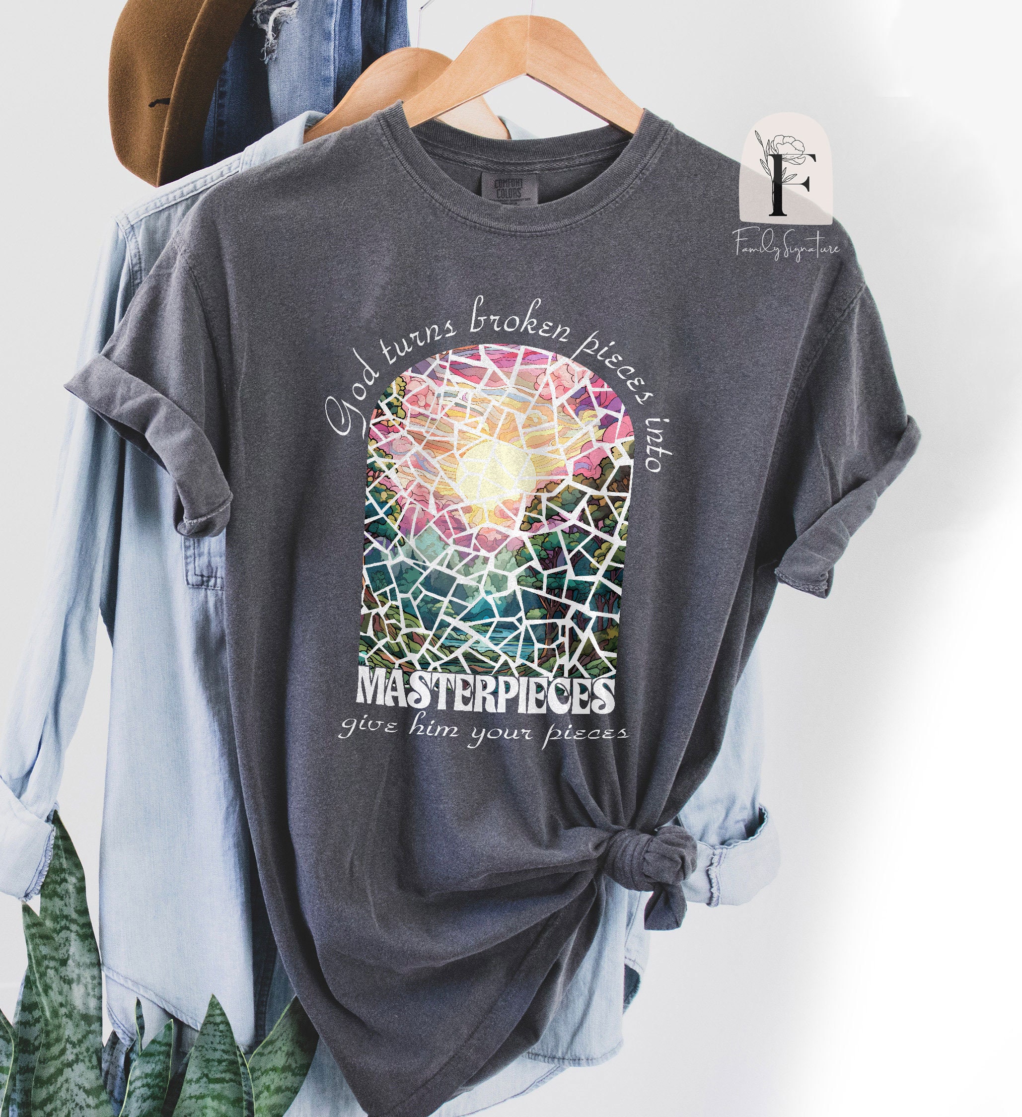 Christian Shirt God Turns Broken Pieces Into Masterpiece - Etsy