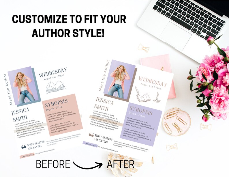 Canva Author Sell Sheet I One Page Publicity Template for Authors I ...