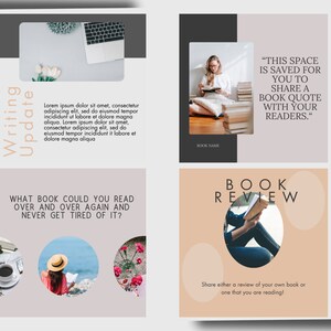 Book Launch and Book Promo Instagram Templates I 40 Easy to Edit Canva ...