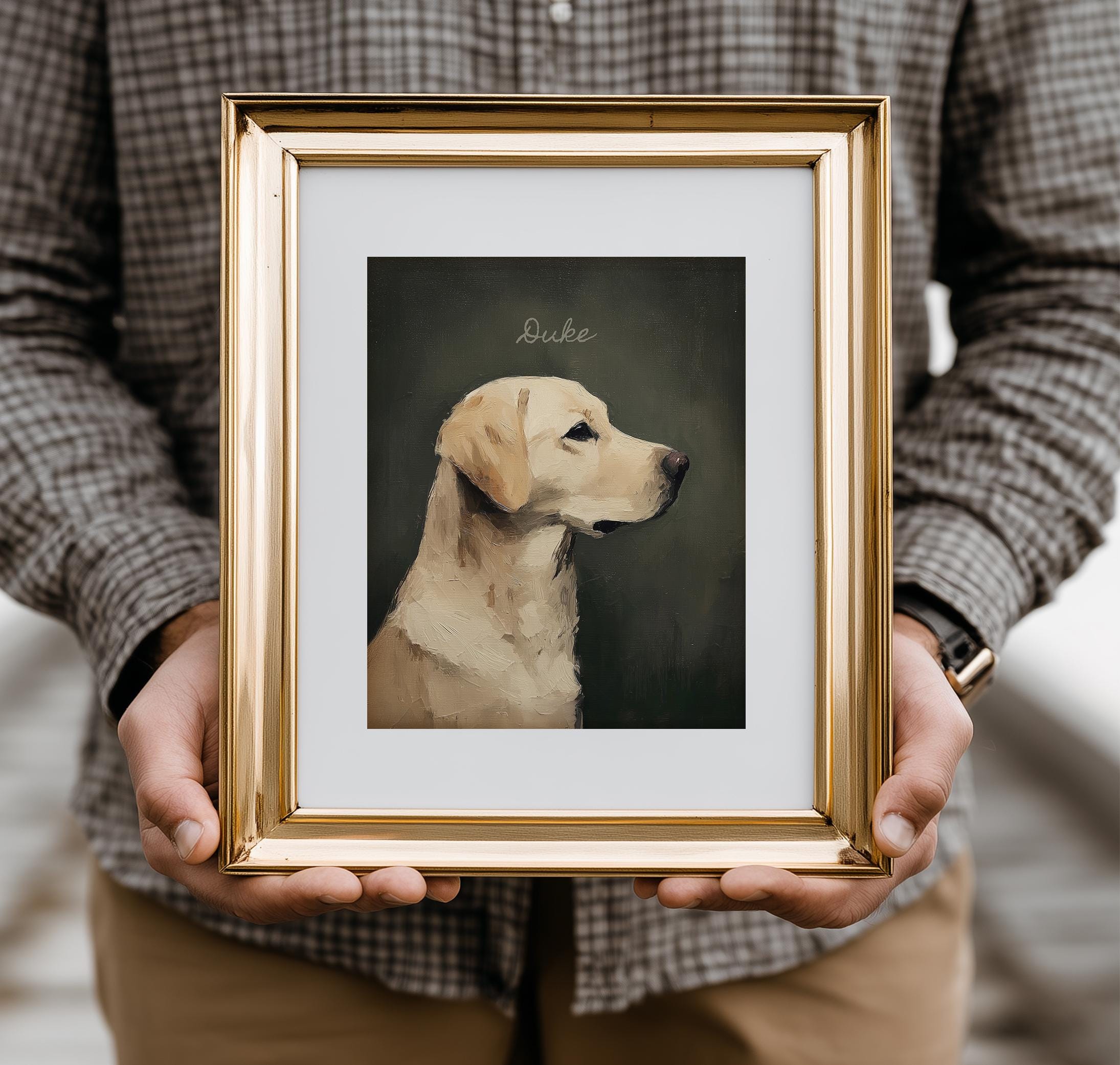 Personalized Artful Yellow Labrador Retriever Portrait, Mini Dog Oil ...